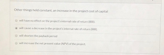 Solved Other things held constant, an increase in the | Chegg.com