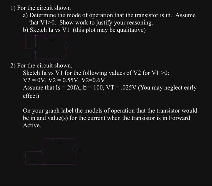 1) For the circuit shown a) Determine the mode of | Chegg.com