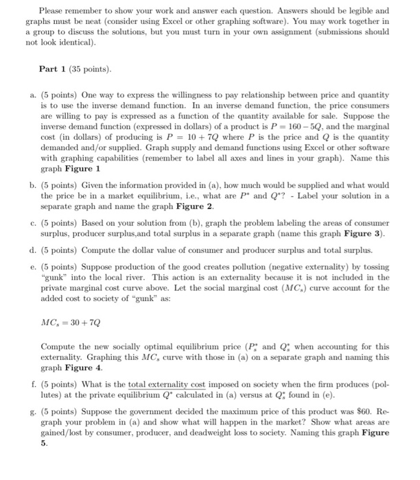 Solved Please remember to show your work and answer each | Chegg.com