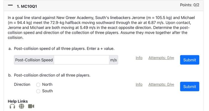 Solved In a goal line stand against New Greer Academy, | Chegg.com