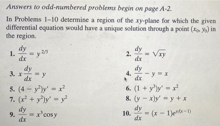 Solved y 23 Answers to odd-numbered problems begin on page | Chegg.com