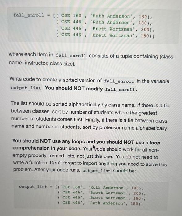 Solved \[ \begin{aligned} \text { fall_enroll= } & | Chegg.com