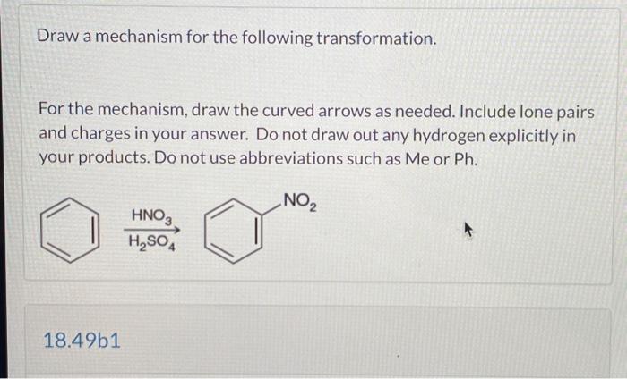 Solved Draw a mechanism for the following transformation. | Chegg.com