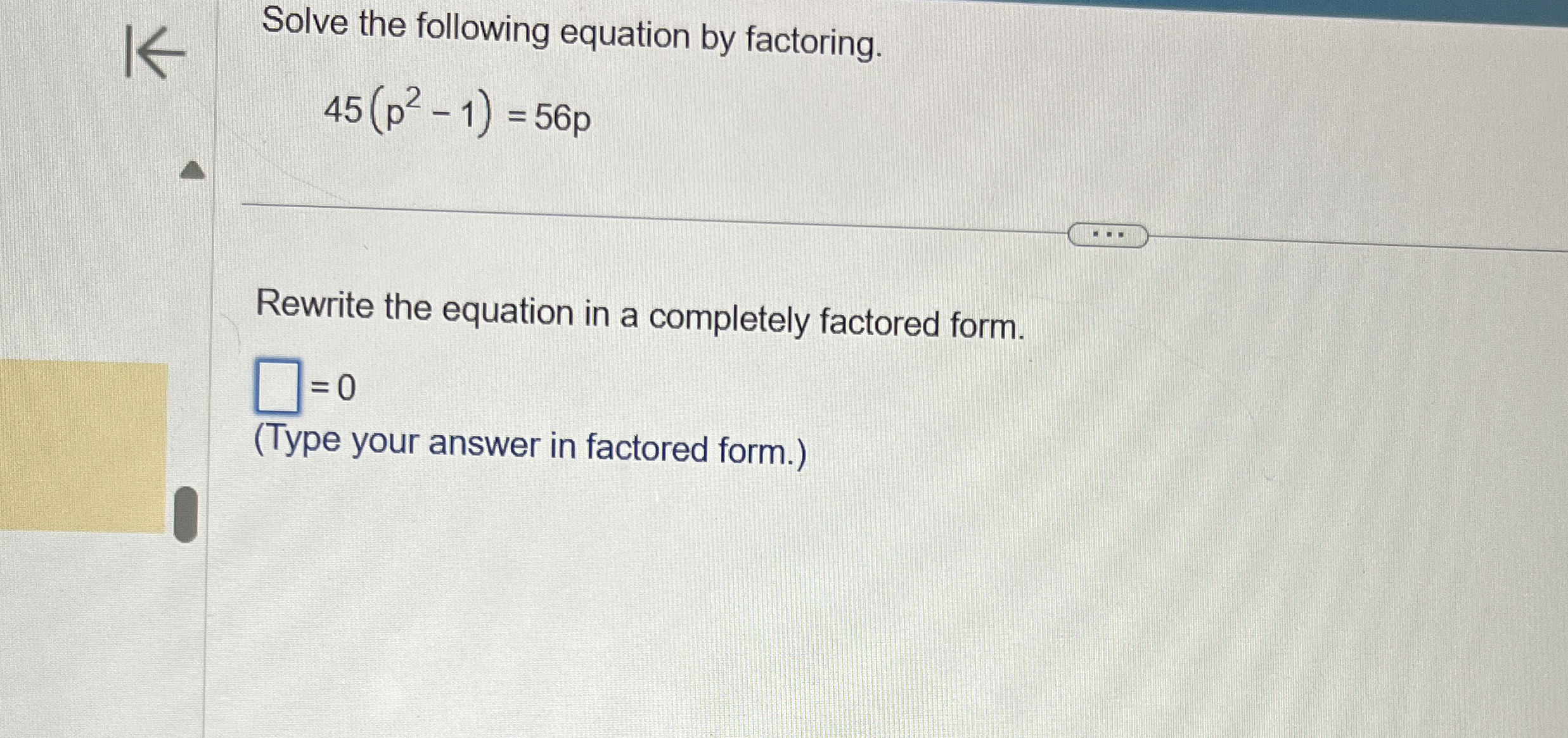 Solved Solve the following equation by | Chegg.com