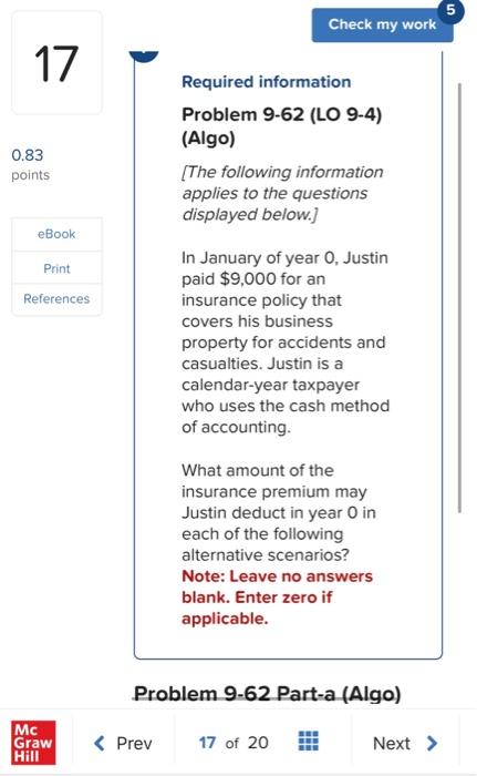 Solved Required information Problem 9-50 (LO 9-2) (Static) | Chegg.com