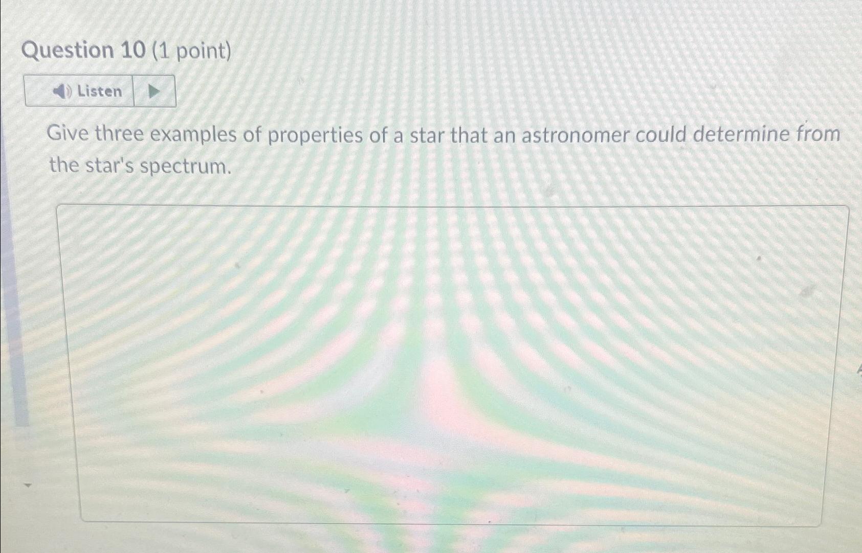 Solved Question 10 (1 ﻿point)ListenGive three examples of | Chegg.com