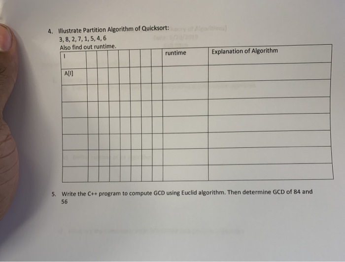 Solved 4. Illustrate Partition Algorithm of Quicksort: 3, 8, | Chegg.com Solved 4. Illustrate Partition Algorithm of Quicksort: 3, 8, | Chegg.com