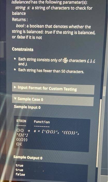Solved 1 Java Braces Given A List Of Strings Of Bracket