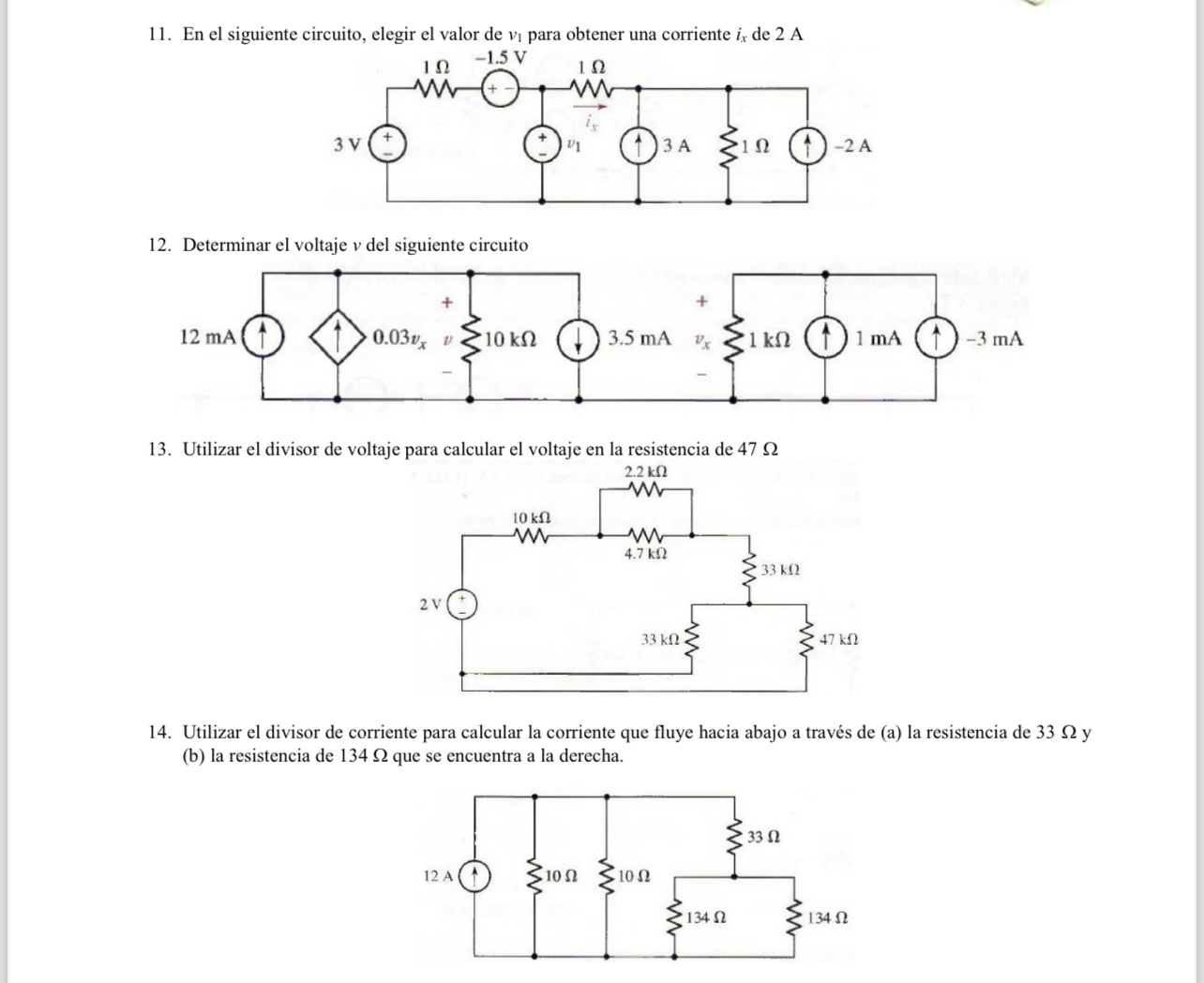 Solved En el siguiente circuito, elegir el valor de v1 ﻿para | Chegg.com