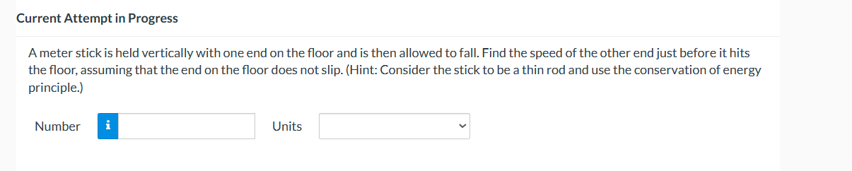 Solved Current Attempt in ProgressA meter stick is held | Chegg.com