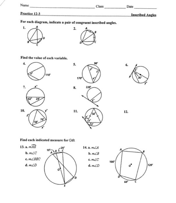 Solved Date Name Class Practics.12:3. For each diagram, | Chegg.com