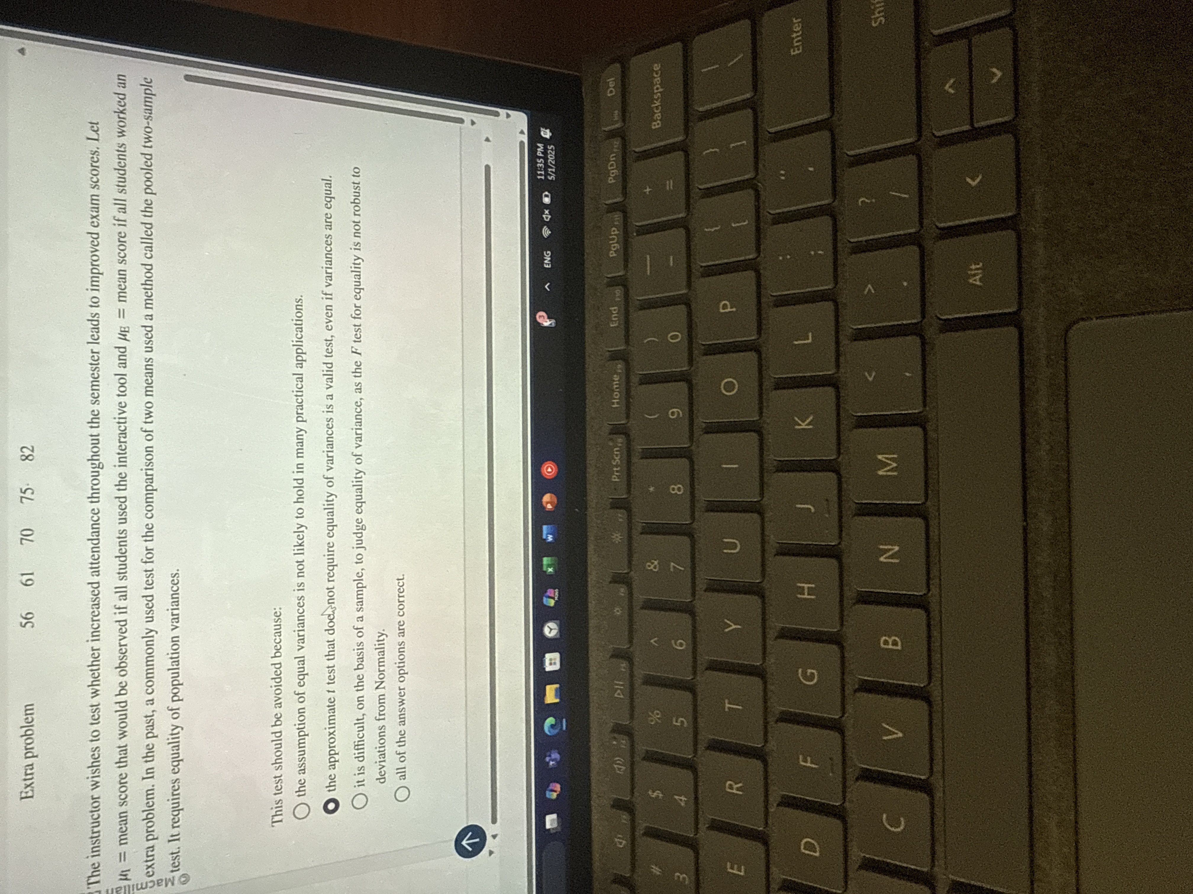 Solved The instructor wishes to test whether increased | Chegg.com