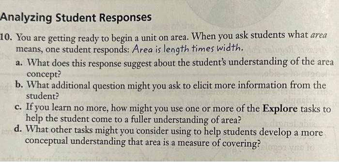 Solved Analyzing Student Responses 0. You are getting ready | Chegg.com