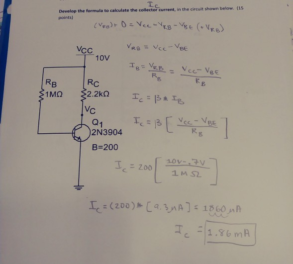 Solved 1. Develop the formula to calculate the Collector | Chegg.com
