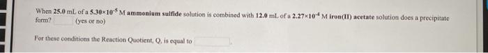 A solution contains 1.18*10-2 M iron(II) acetate and | Chegg.com