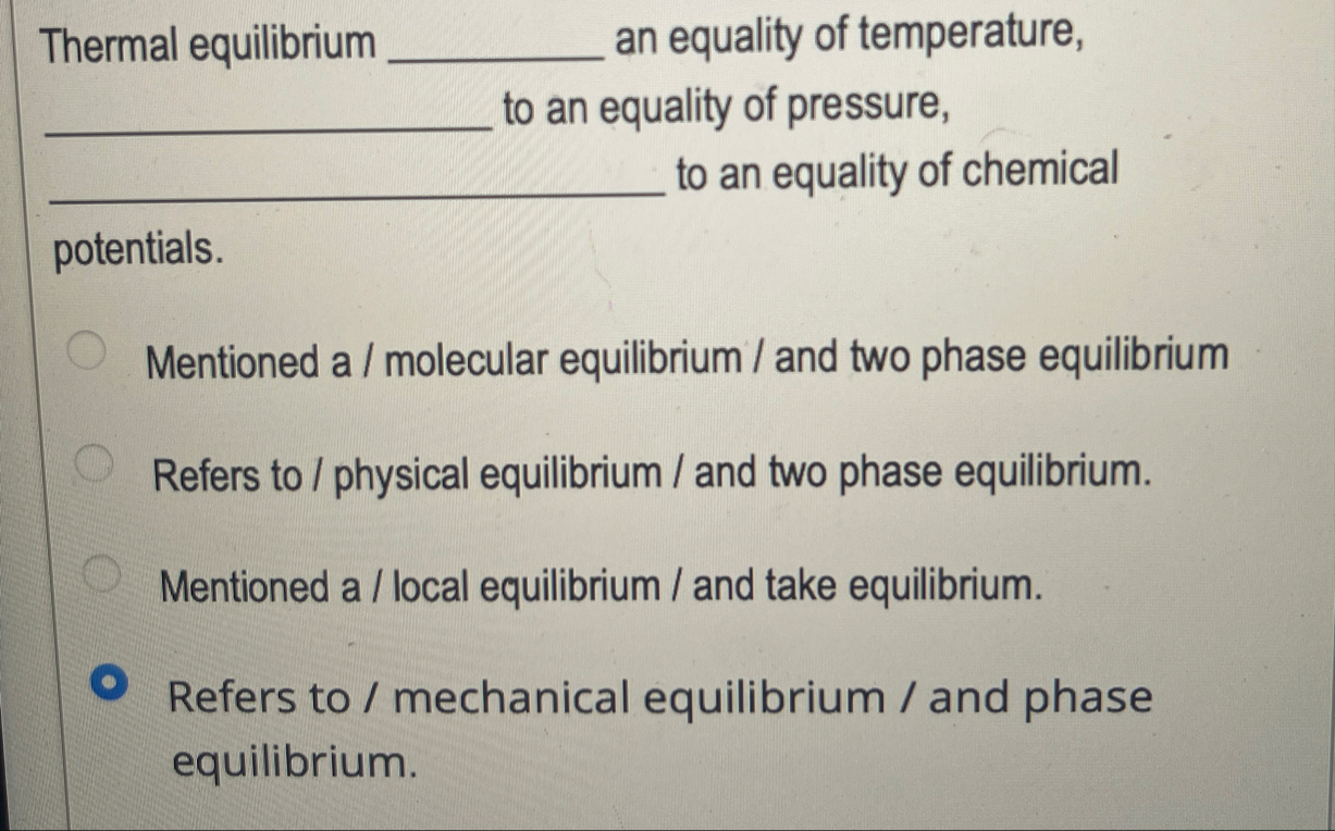 Thermal equilibrium q, ﻿an equality of temperature, | Chegg.com