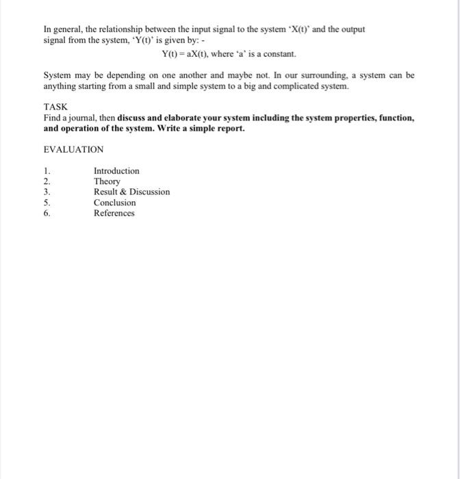Solved BACKGROUND KNOWLEDGE 1. Classification of signals and | Chegg.com