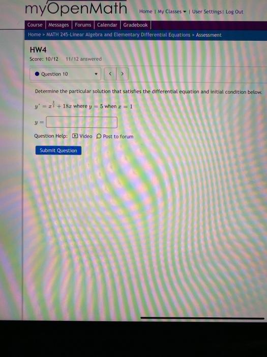 Solved myOpenMath Home My Classes - User Settings Log Out | Chegg.com