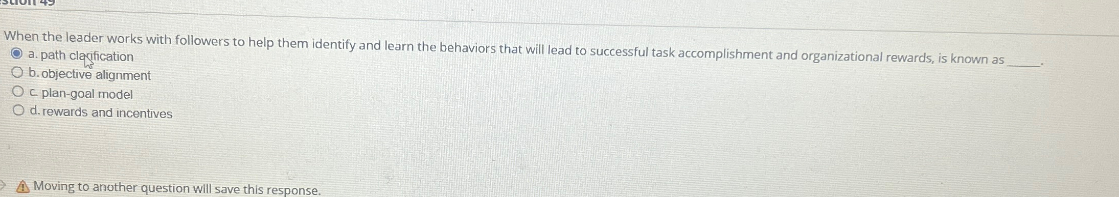 Solved When the leader works with followers to help them | Chegg.com