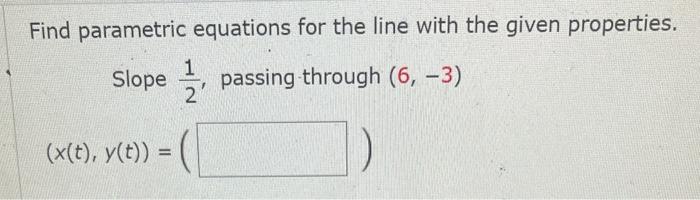 Solved Find parametric Slope (x(t), y(t)) = equations for | Chegg.com