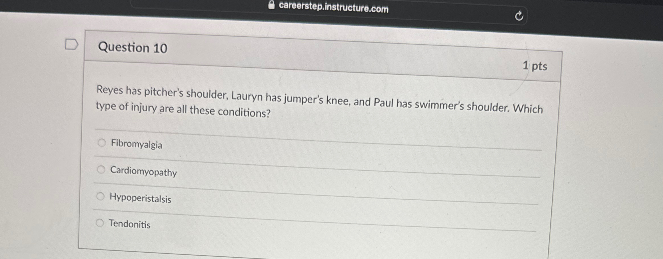 careerstep.instructure.com Question 10 1 ﻿pts Reyes | Chegg.com