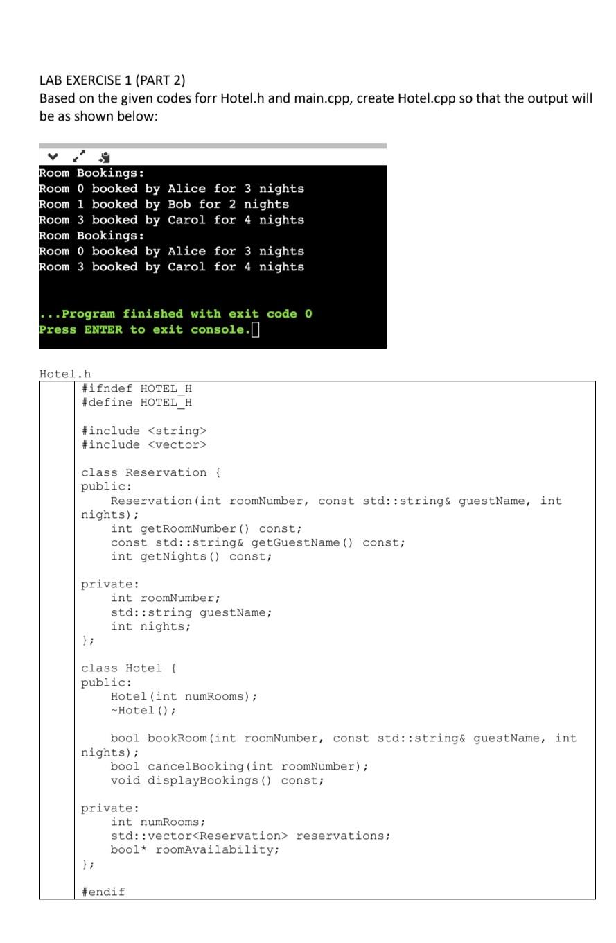 Solved Lab Exercise 1 Part 2 Based On The Given Codes Forr