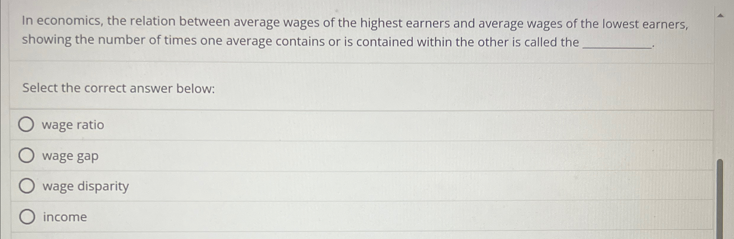 Solved In economics, the relation between average wages of | Chegg.com