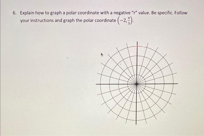 Solved 6. Explain how to graph a polar coordinate with a | Chegg.com