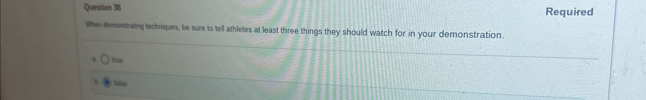Solved Question 38RequiredWhen demonstrating techniques, be | Chegg.com