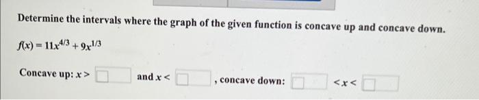 Solved Determine the intervals where the graph of the given | Chegg.com