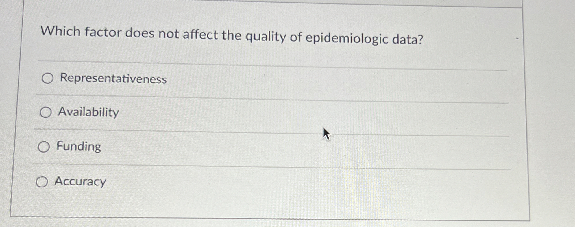 Solved Which factor does not affect the quality of | Chegg.com