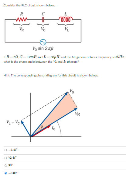 Solved Consider the RLC circuit shown below:If R=6Ω,C=12mF, | Chegg.com