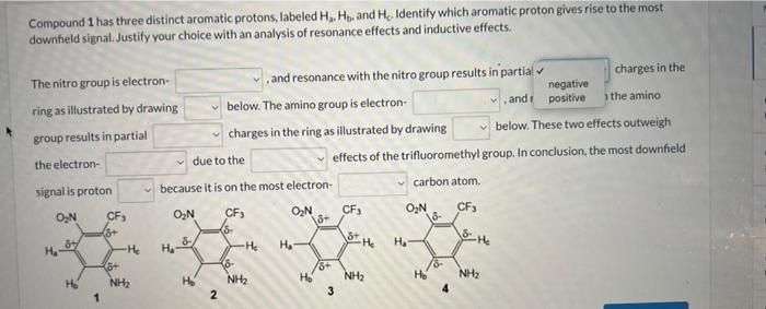 Solved Compound 1 has three distinct aromatic protons, | Chegg.com
