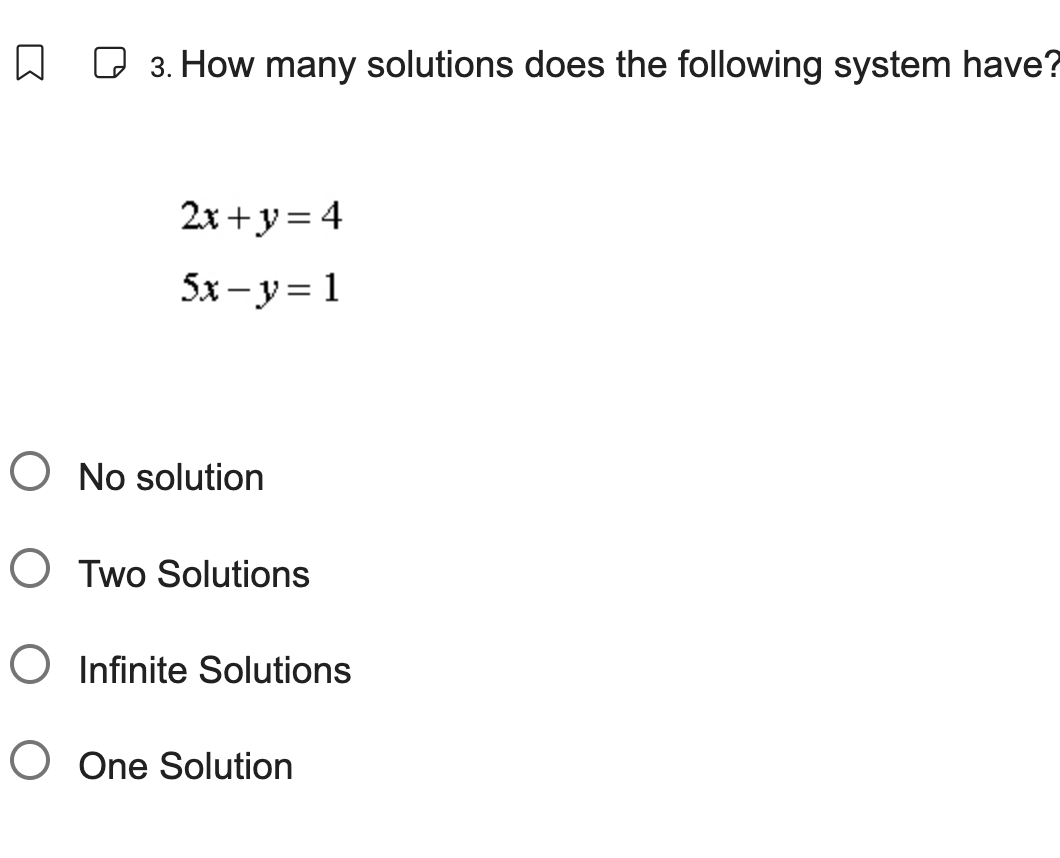 Solved How many solutions does the following system | Chegg.com