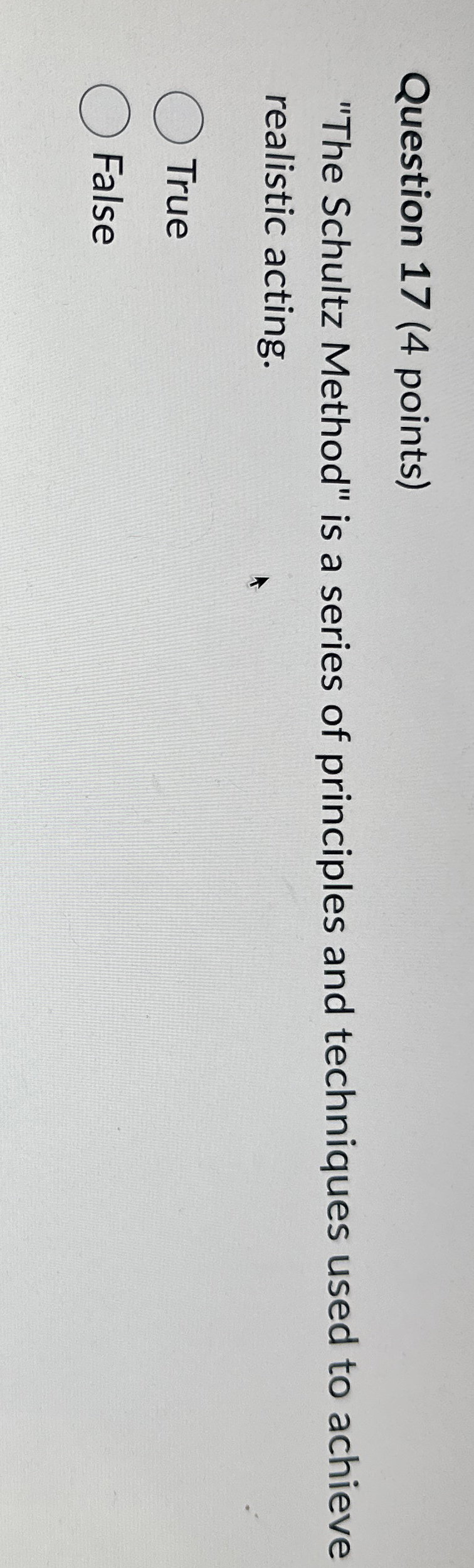 Solved Question 17 (4 ﻿points)"The Schultz Method" is a | Chegg.com
