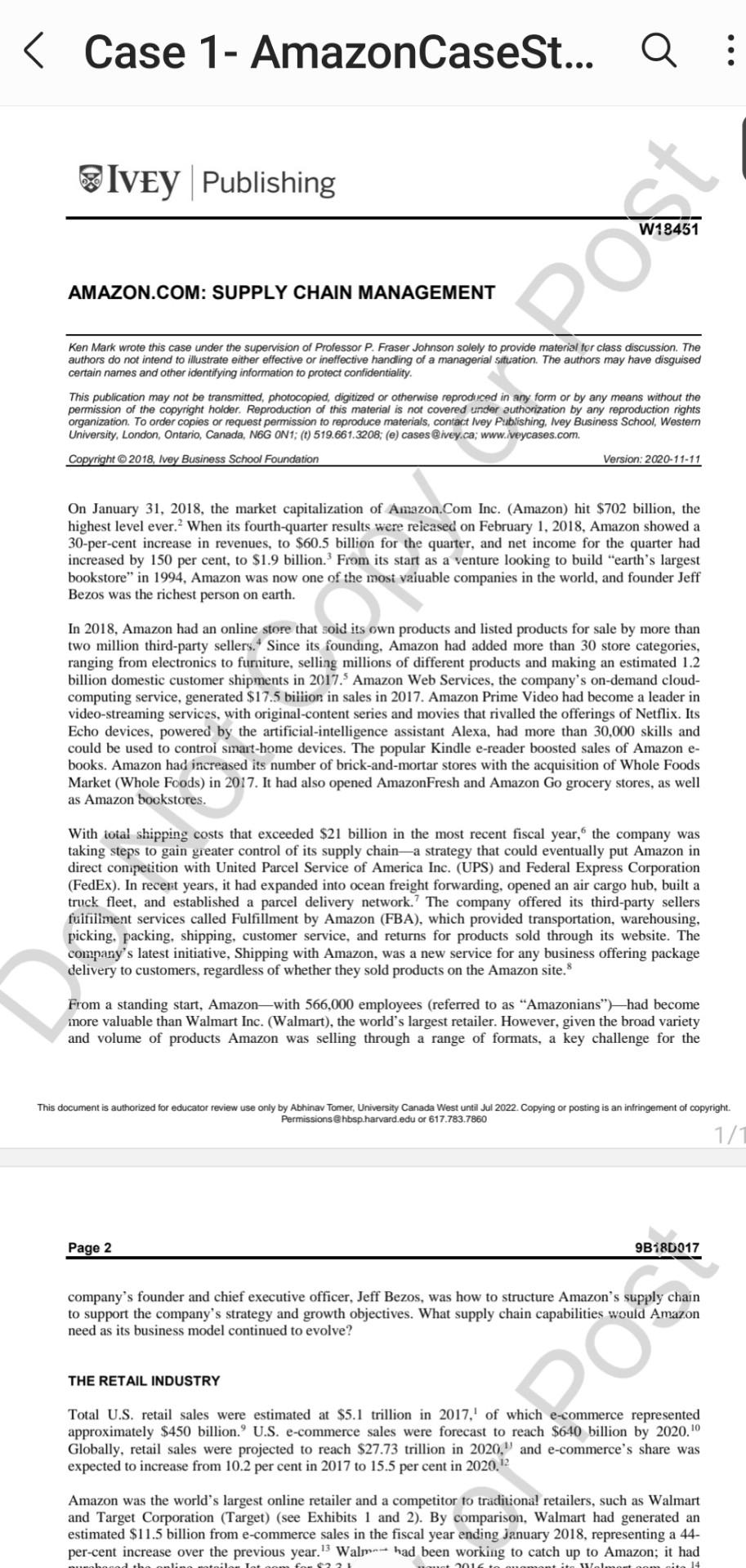 Solved Ken Mark wrote this case under the supervision of | Chegg.com