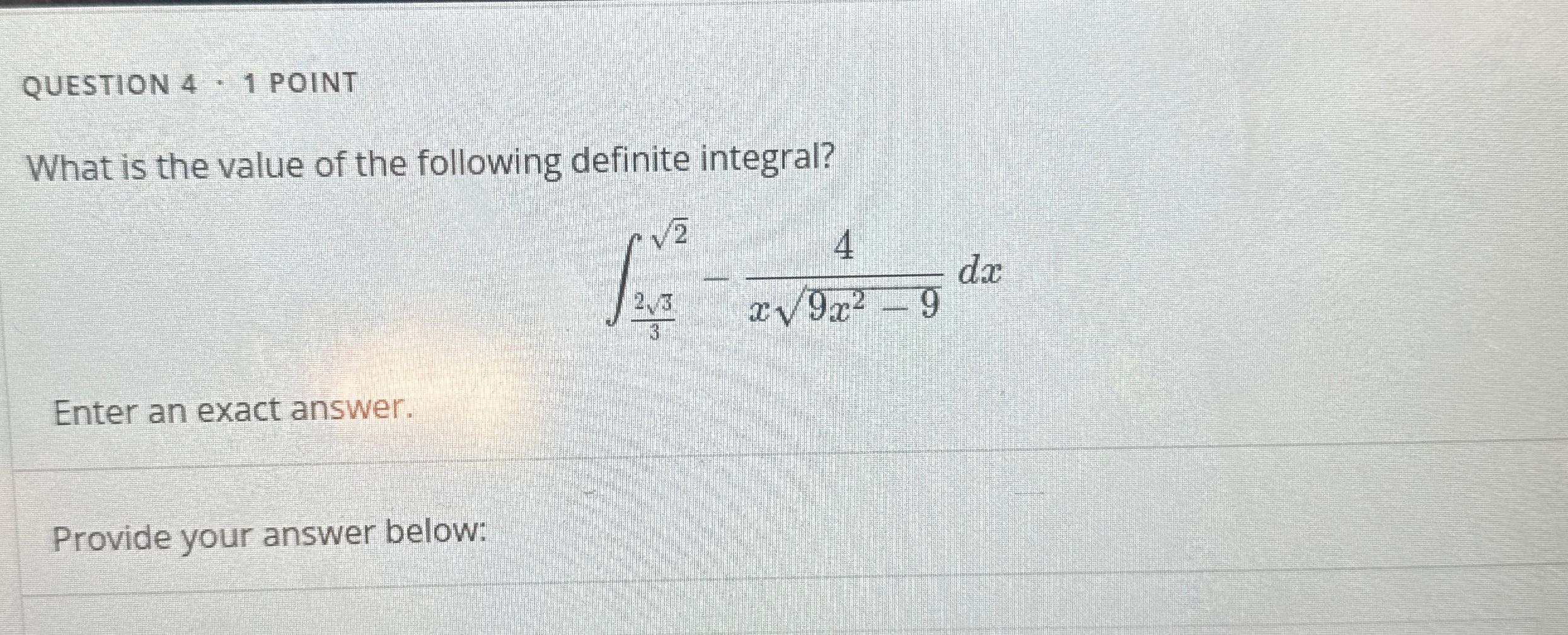 Solved QUESTION 4 - 1 ﻿POINTWhat is the value of the | Chegg.com