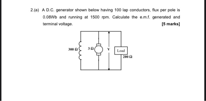 Solved 2.(a) A D.C. generator shown below having 100 lap | Chegg.com