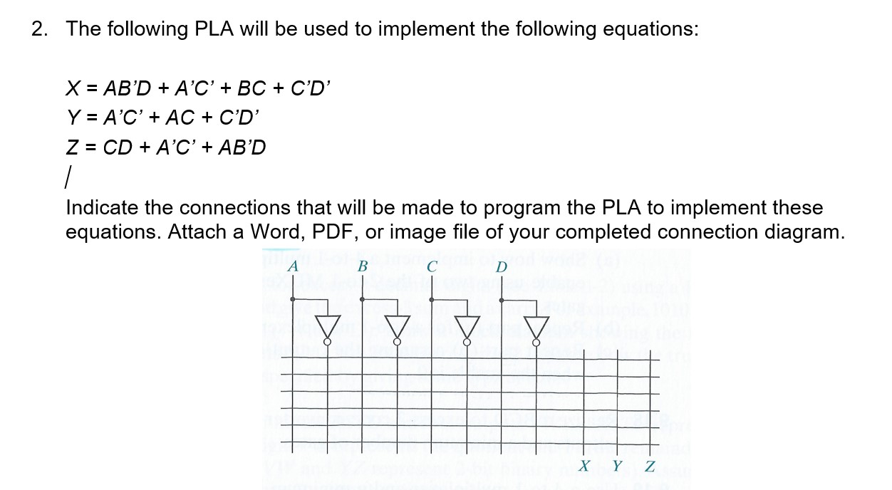 Solved The following PLA will be used to implement the | Chegg.com