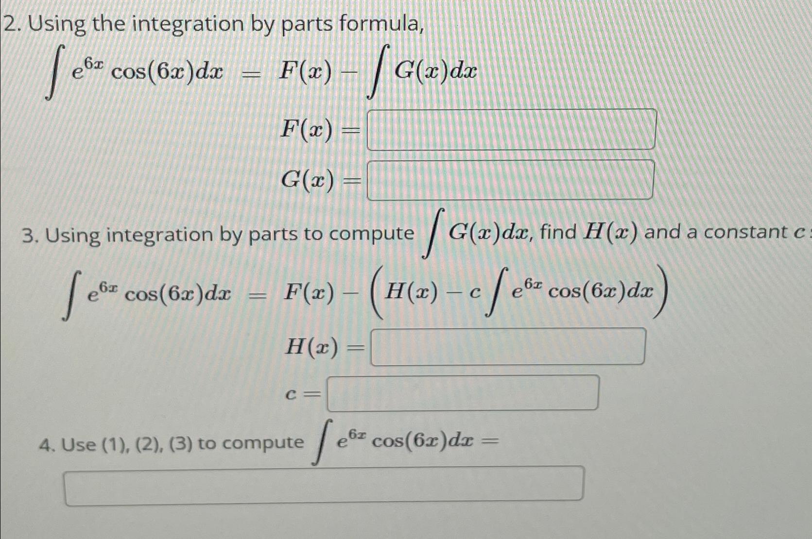 Solved Using the integration by parts | Chegg.com