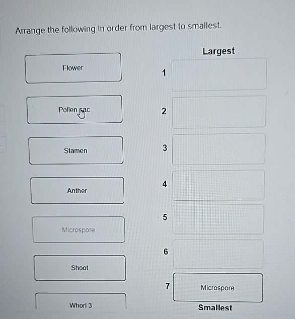 Solved Arrange the following in order from largest to | Chegg.com