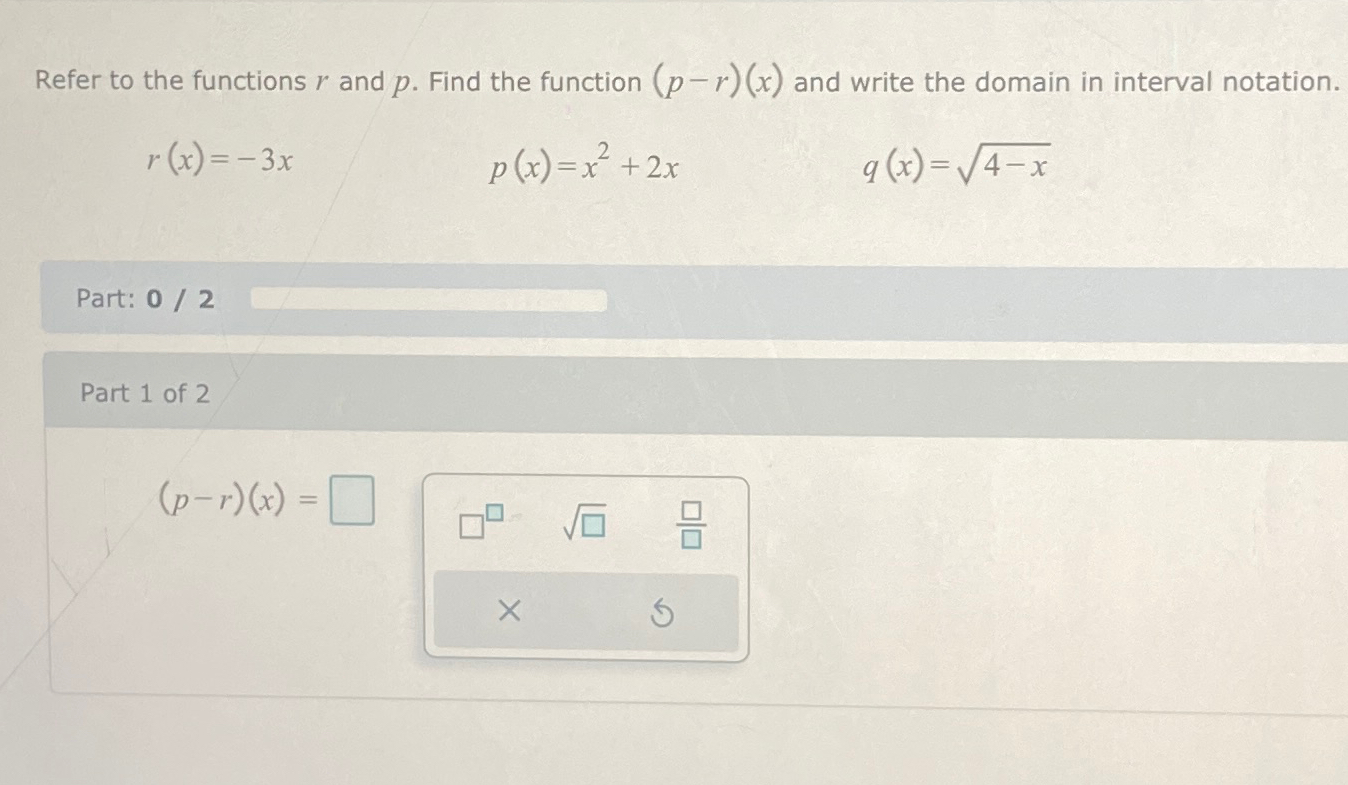 Solved Refer to the functions r ﻿and p. ﻿Find the function | Chegg.com