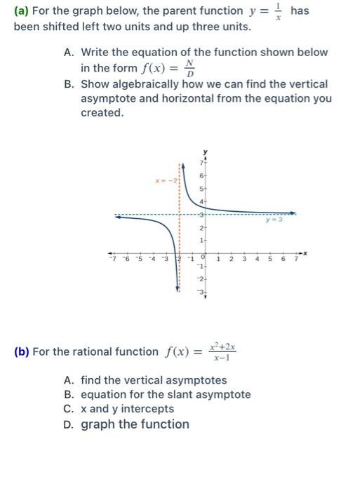 Solved (a) For the graph below, the parent function y = has | Chegg.com