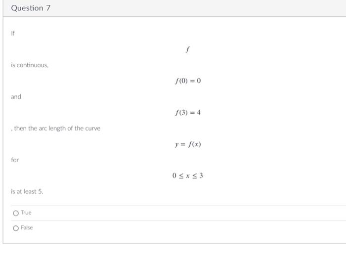 Solved if f is continuous, f(0)=0 and f(3)=4, then the arc | Chegg.com