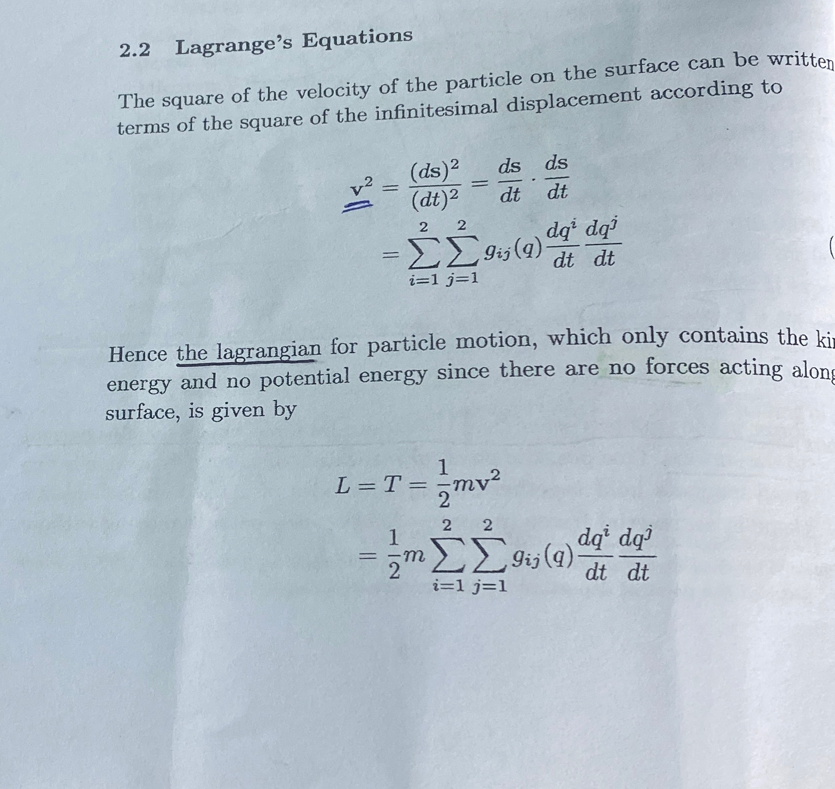 Solved Derive lagrange's equations for this lagrange , | Chegg.com