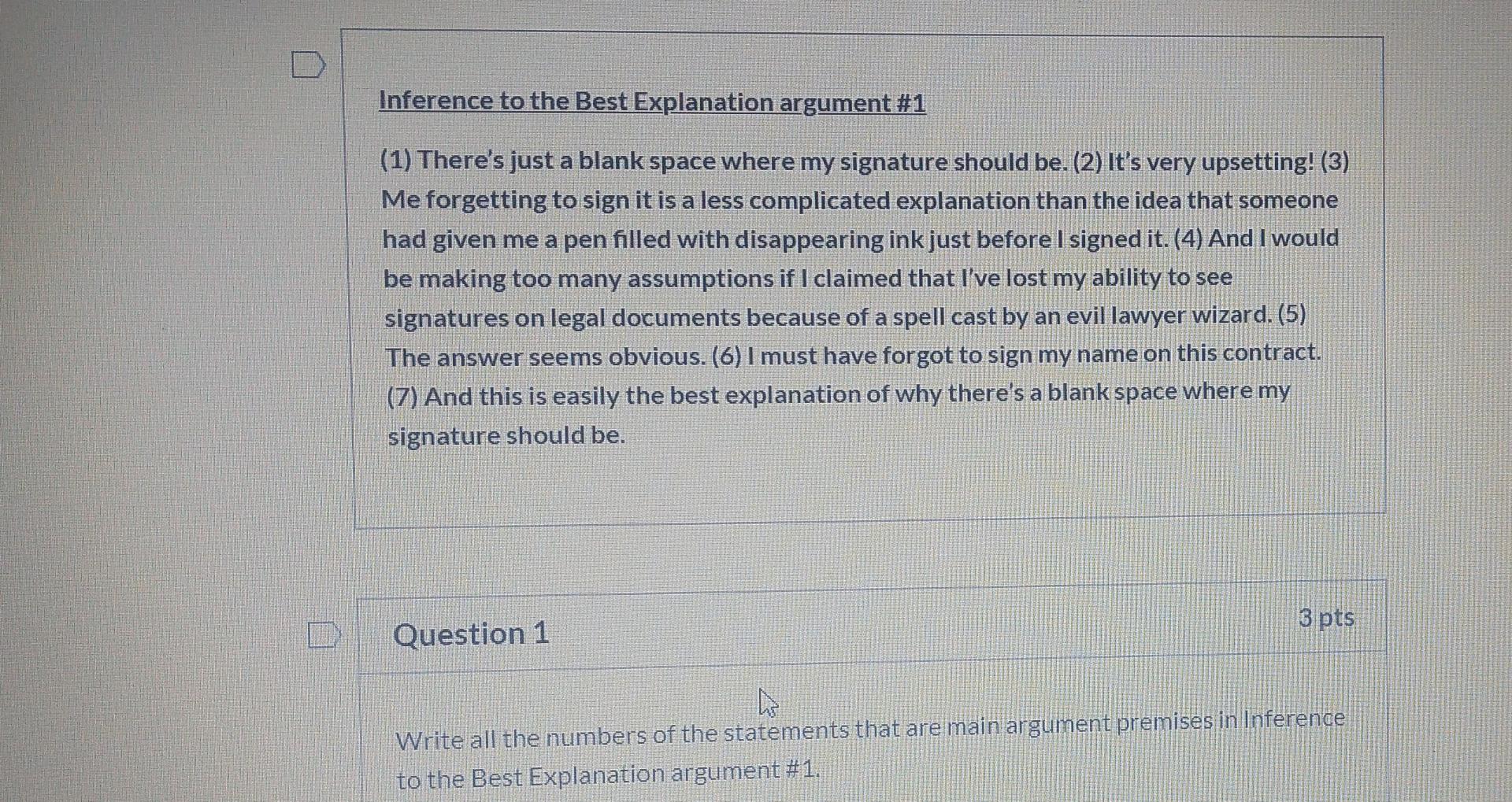 write all number of main arguments premises ,main | Chegg.com