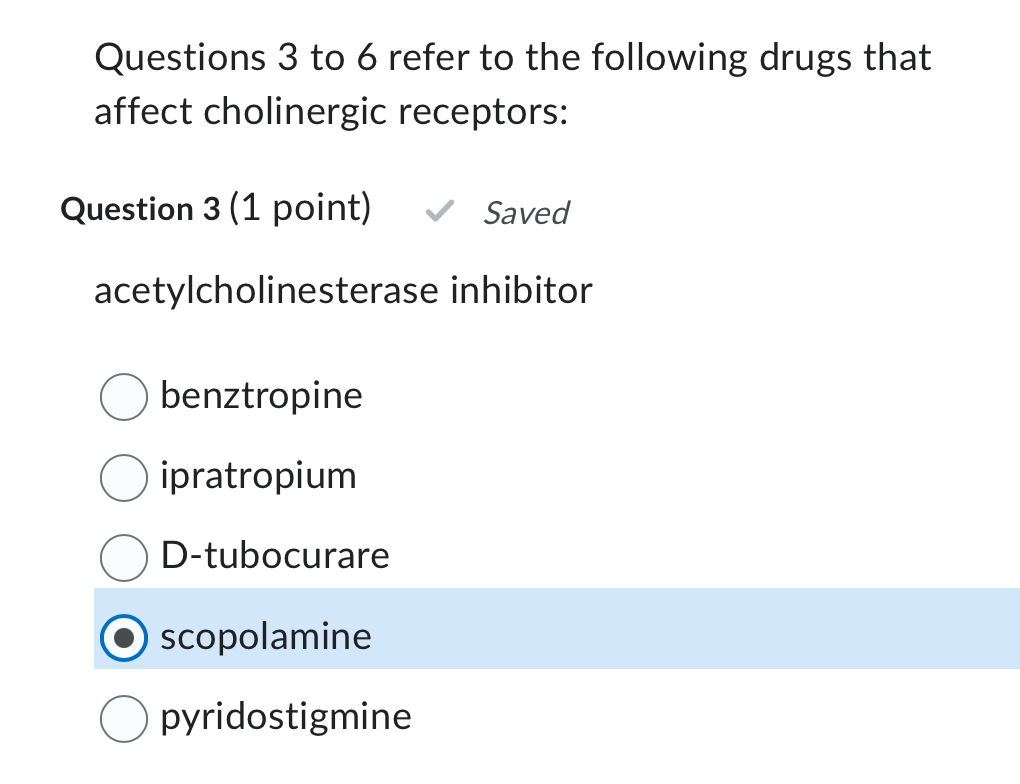 Solved Questions 3 ﻿to 6 ﻿refer to the following drugs that | Chegg.com
