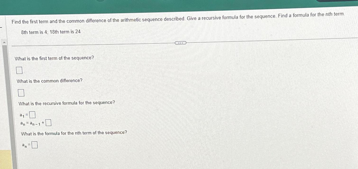 Solved Find the first term and the common difference of the | Chegg.com