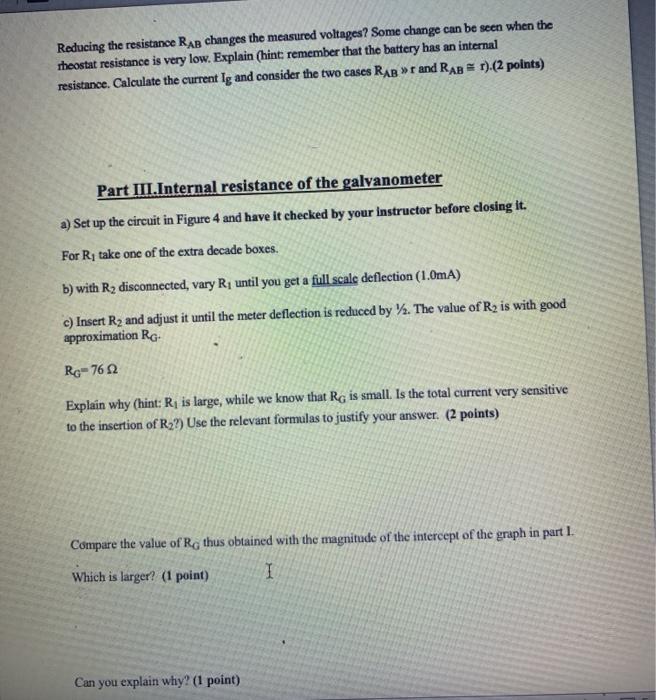 Solved Part II. Conversion of a Galvanometer into a | Chegg.com