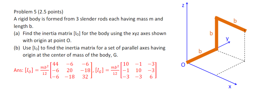 Solved Problem 5 (2.5 ﻿points)A rigid body is formed from 3 | Chegg.com